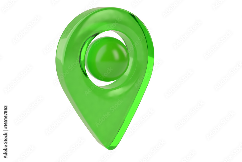Green map place marker on white background 3D illustration Stock ...