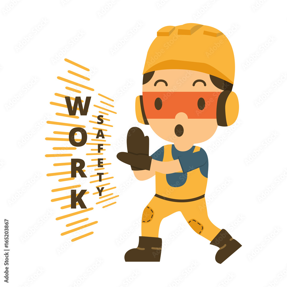 cartoon construction working with Safety,Work with safety Stock Vector ...