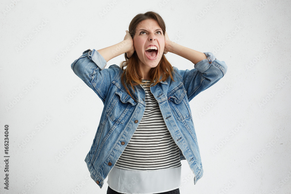 Negative human emotions, reaction, attitude concept. Annoyed female ...