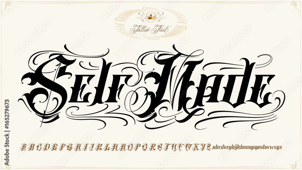 Self Made tattoo lettering set Stock Vector | Adobe Stock