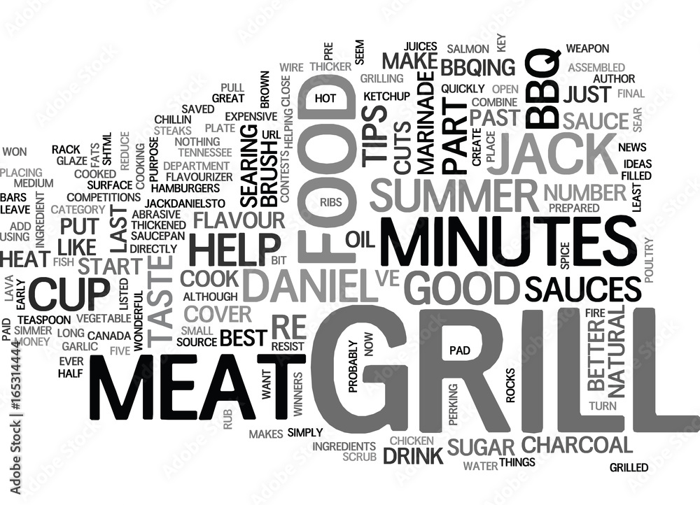JACK DANIEL S TIPS FOR THE SUMMER GRILL Text Background Word Cloud ...