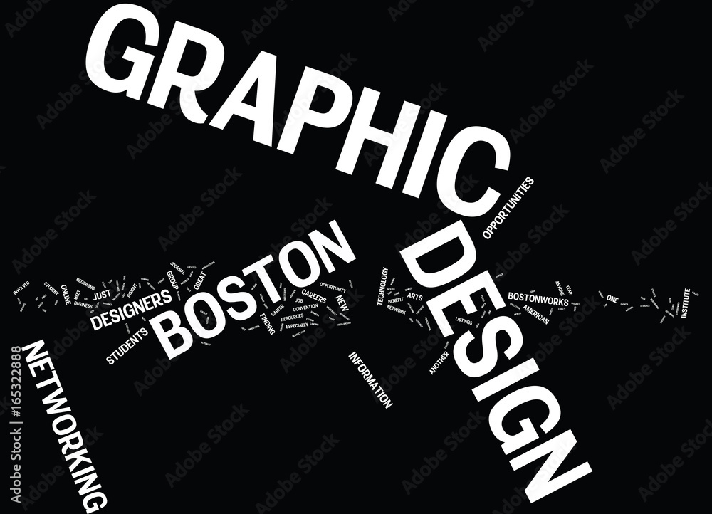 GRAPHIC DESIGN BOSTON Text Background Word Cloud Concept Stock Vector ...