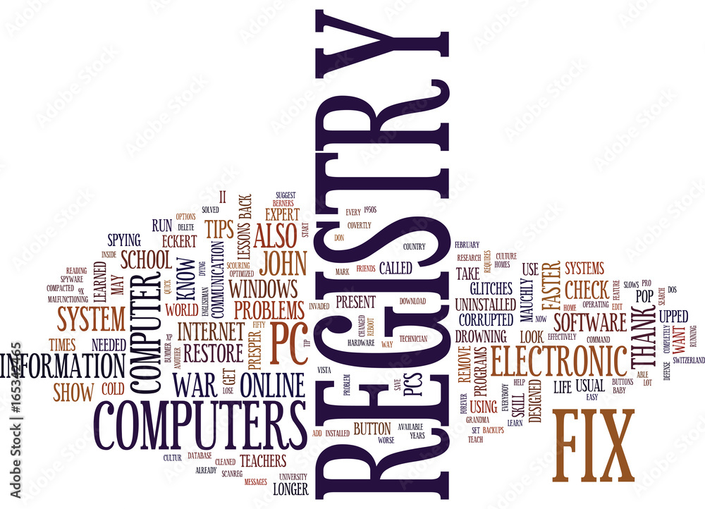 FIX REGISTRY PROBLEMS ON YOUR OWN Text Background Word Cloud Concept ...