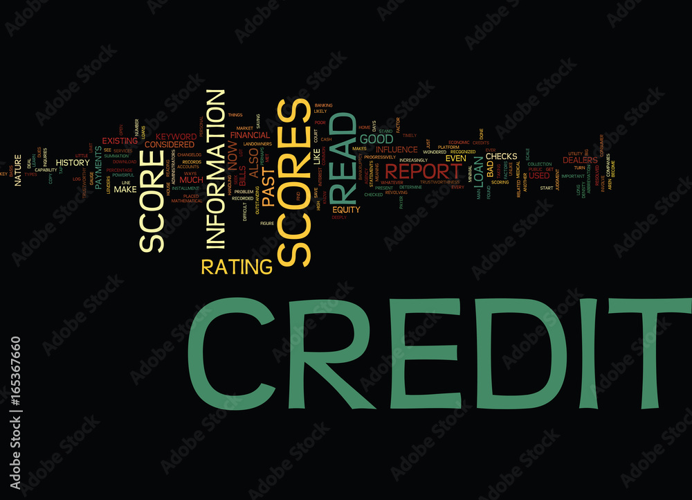 Z HOW TO READ CREDIT SCORES Text Background Word Cloud Concept Stock ...