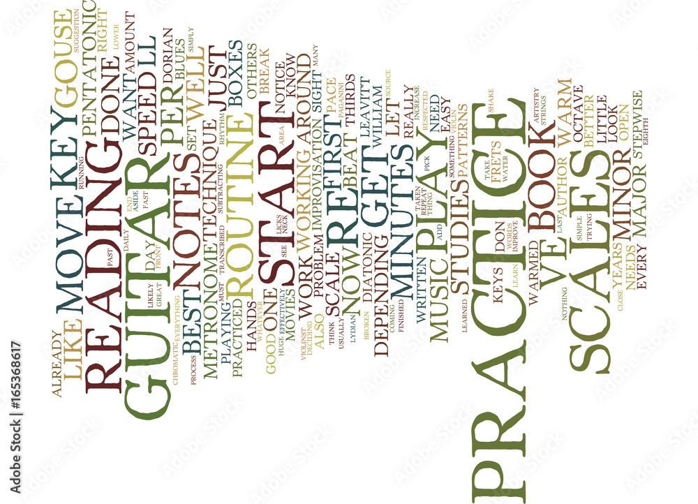 YOUR BEST GUITAR PRACTICE ROUTINE Text Background Word Cloud Concept ...