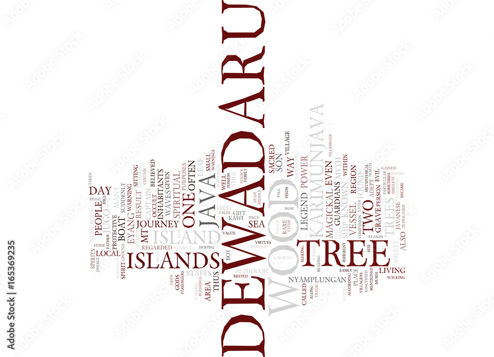 THE LEGEND OF THE DEWADARU TREE Text Background Word Cloud Concept ...