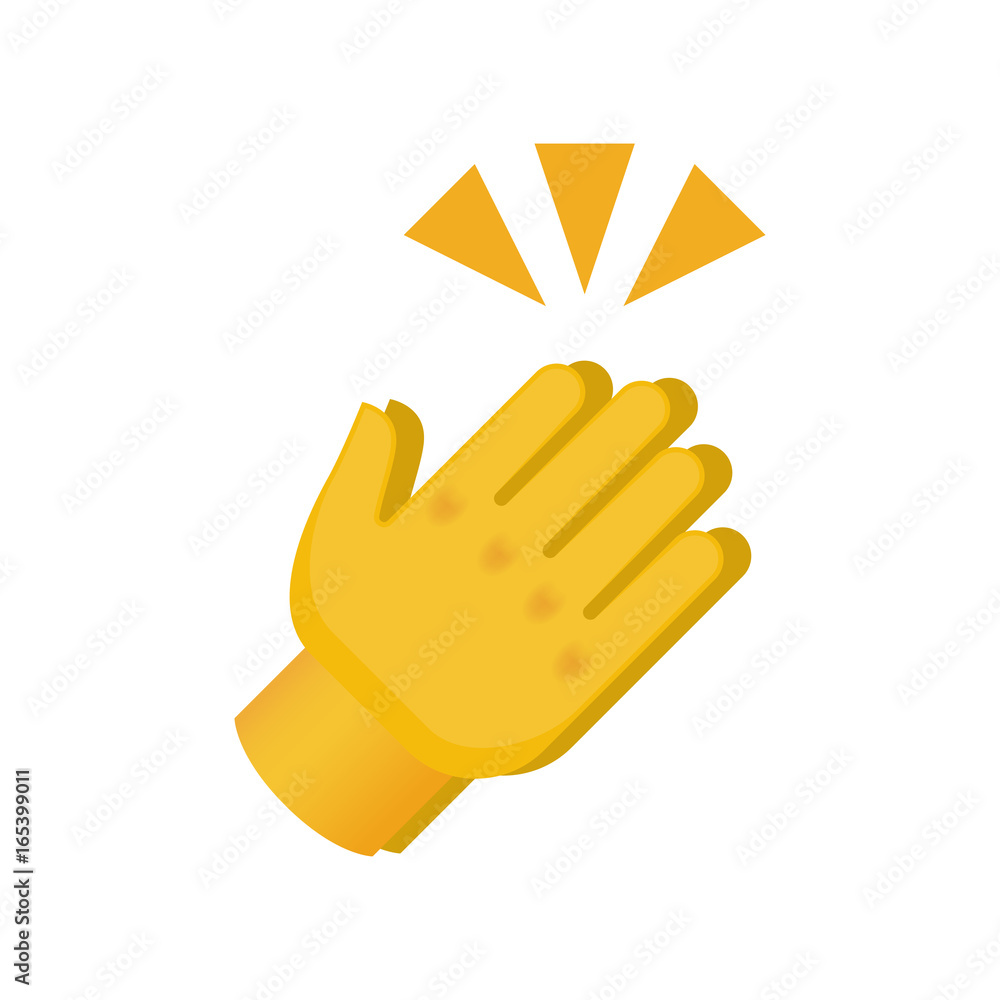 Clapping Hands with Crossed Fingers on White Background. Isolated ...