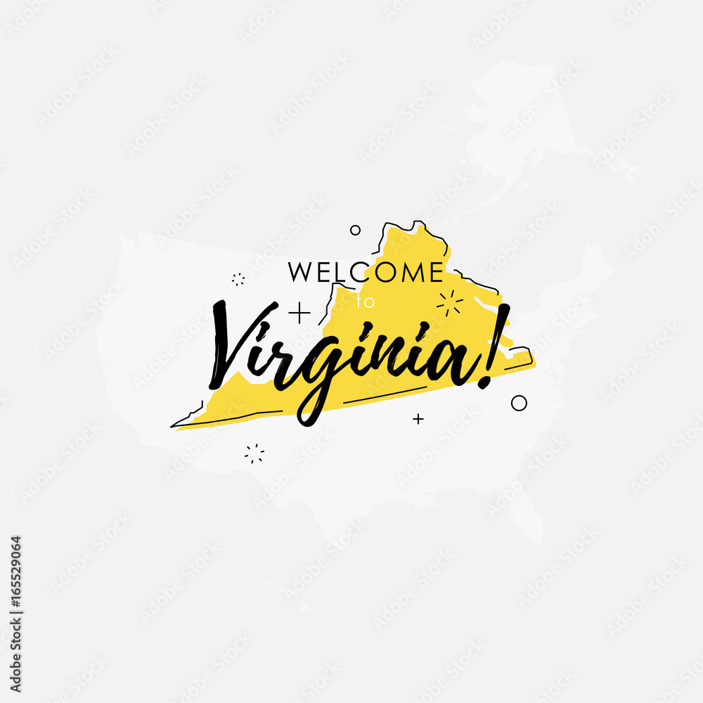 Welcome to Virginia state map Stock Vector | Adobe Stock