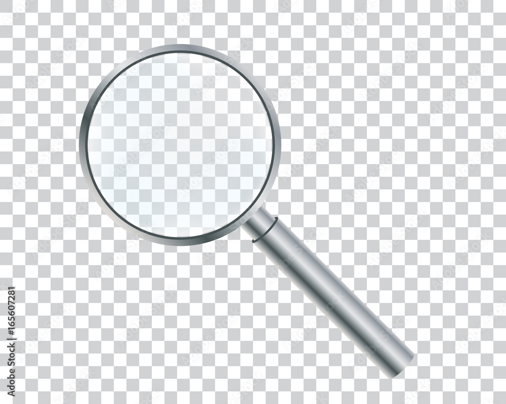 Metal magnifier on a transparent background. Vector illustration. Stock ...