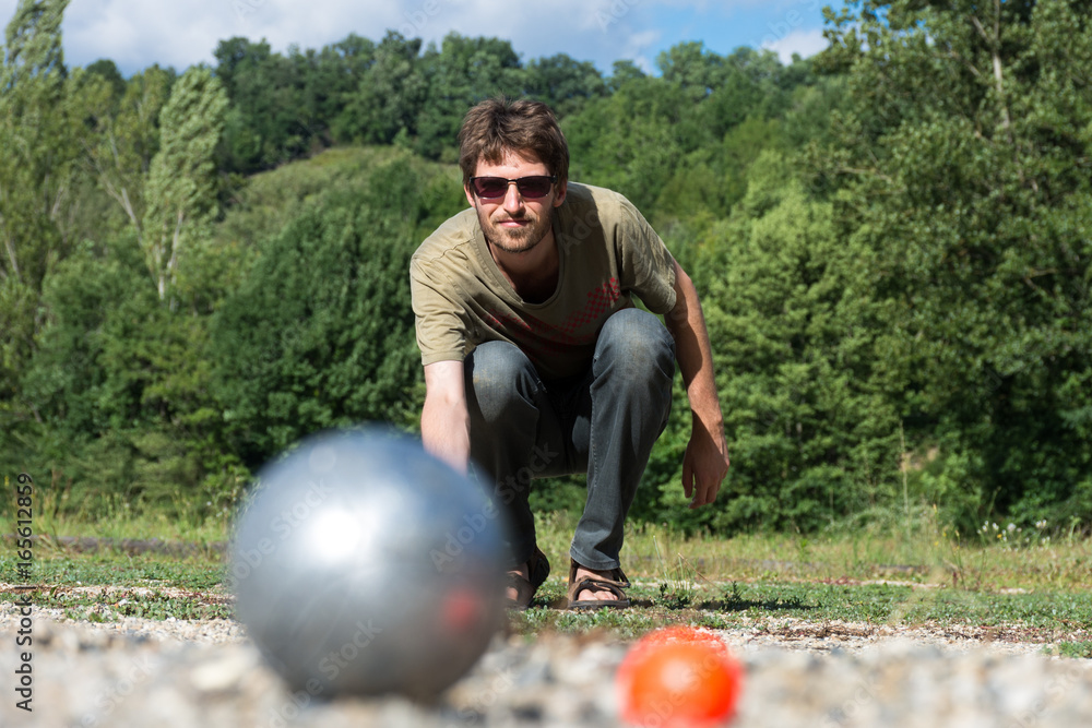 Jouer à la pétanque Stock Photo | Adobe Stock