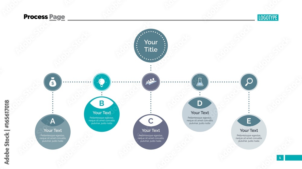 Simple Mind Map Diagram Slide Template Stock Vector | Adobe Stock