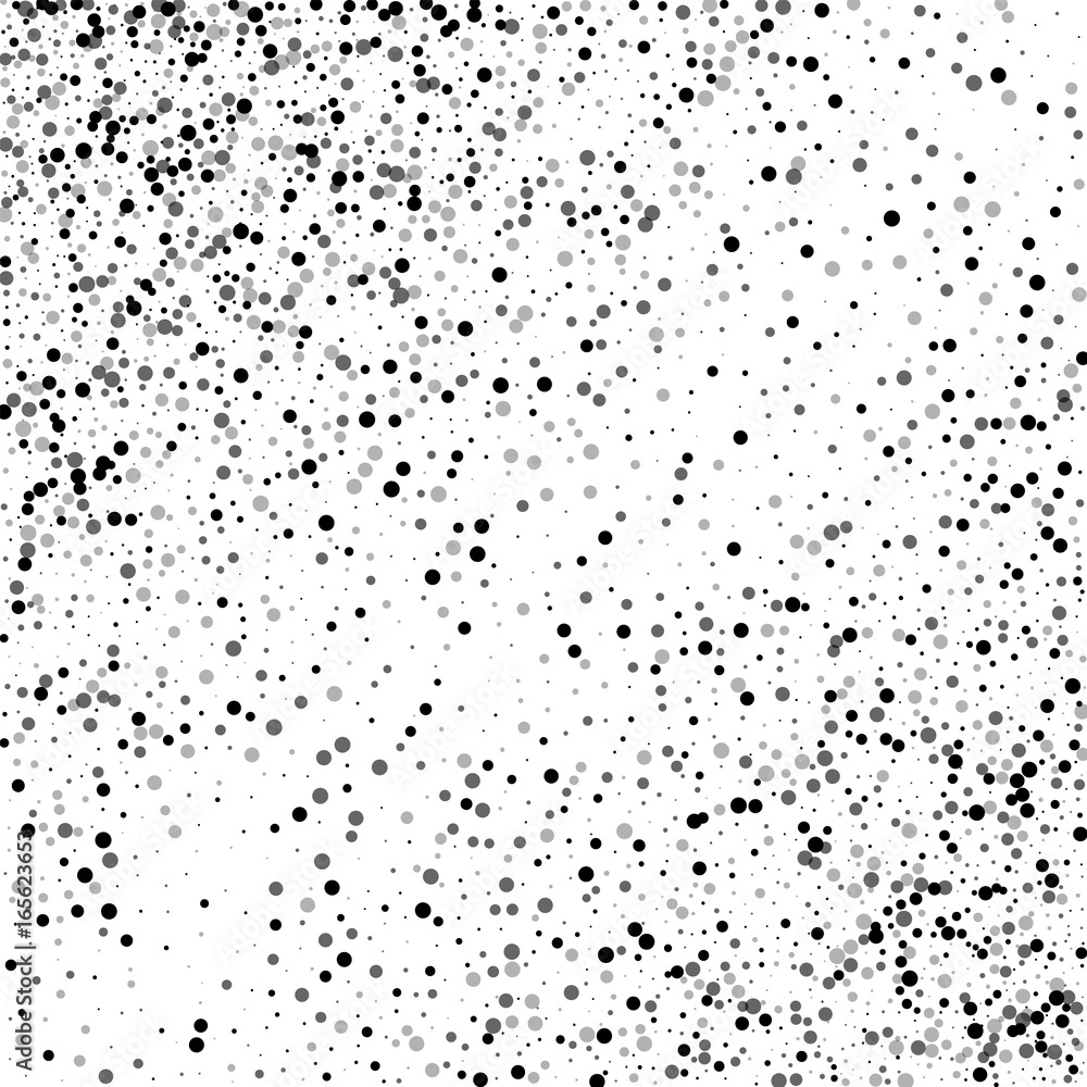 Dense black dots. Abstract scattered pattern with dense black dots on ...