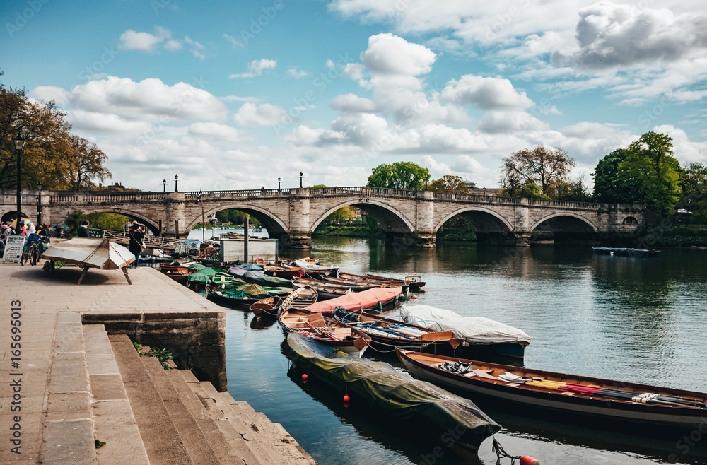 Richmond Park, Bridge, Boats, London Stock Photo | Adobe Stock