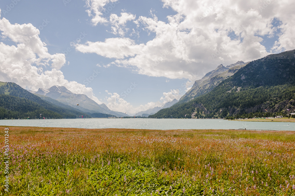 Stock-Foto „Sils, Sils-Maria, Silvaplana, Silvaplanersee, See ...