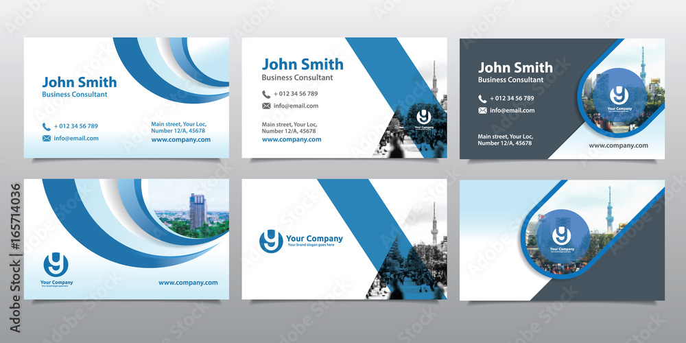 City Background Business Card Design Template Set. Can be adapt to ...