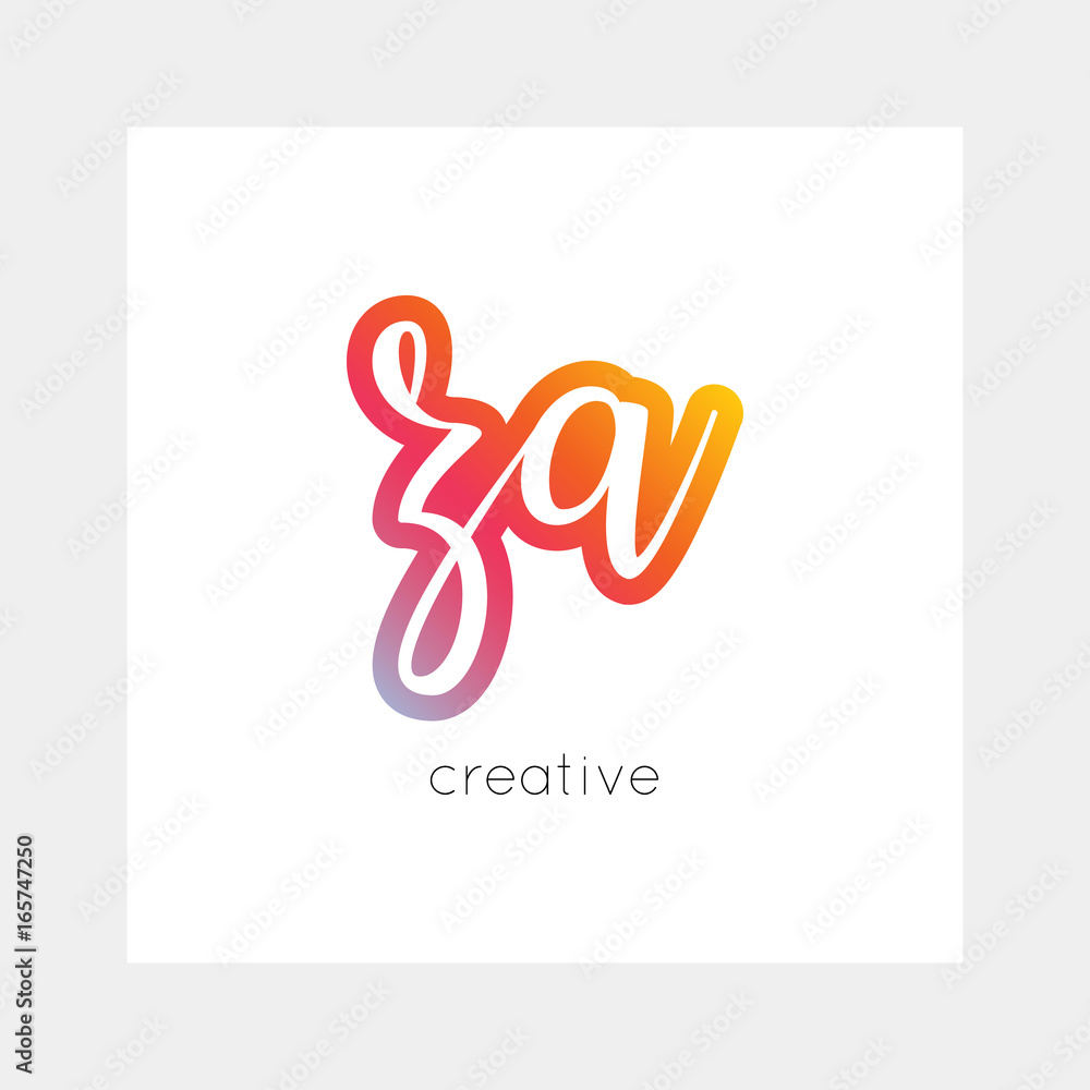 ZA logo, vector. Useful as branding, app icon, alphabet combination ...