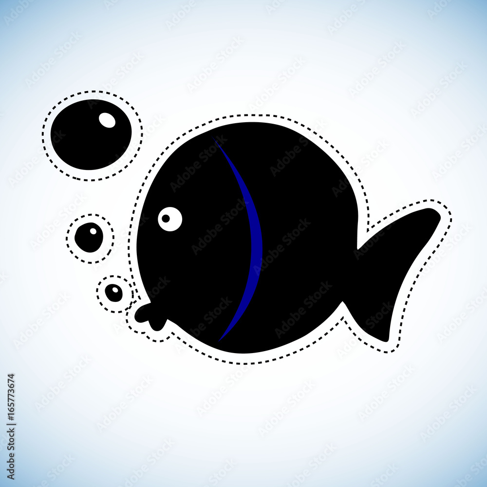 Color the fish drawing activity. Educational game for preschool aged ...