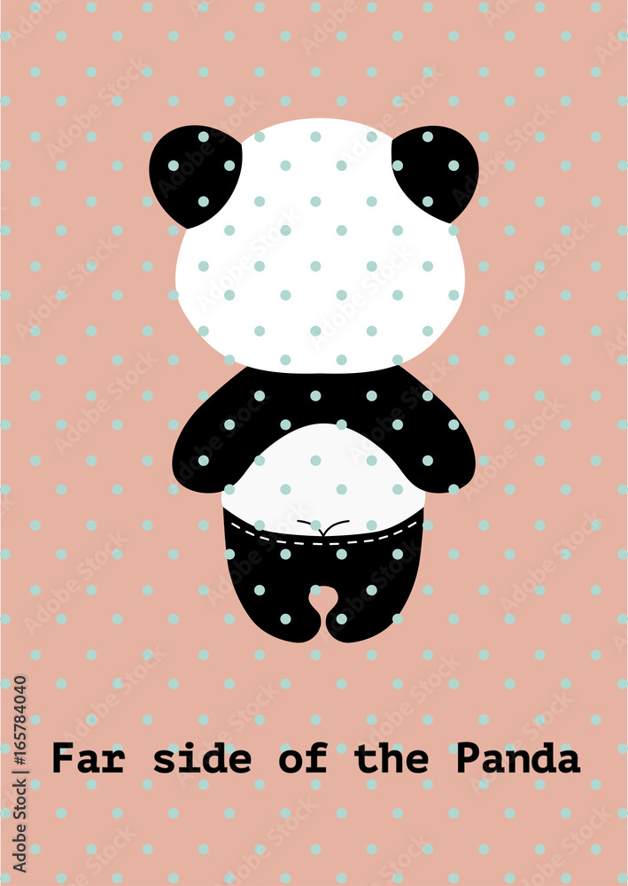 Cartoon panda poster "Far side of the Panda". Funny cards, banners ...