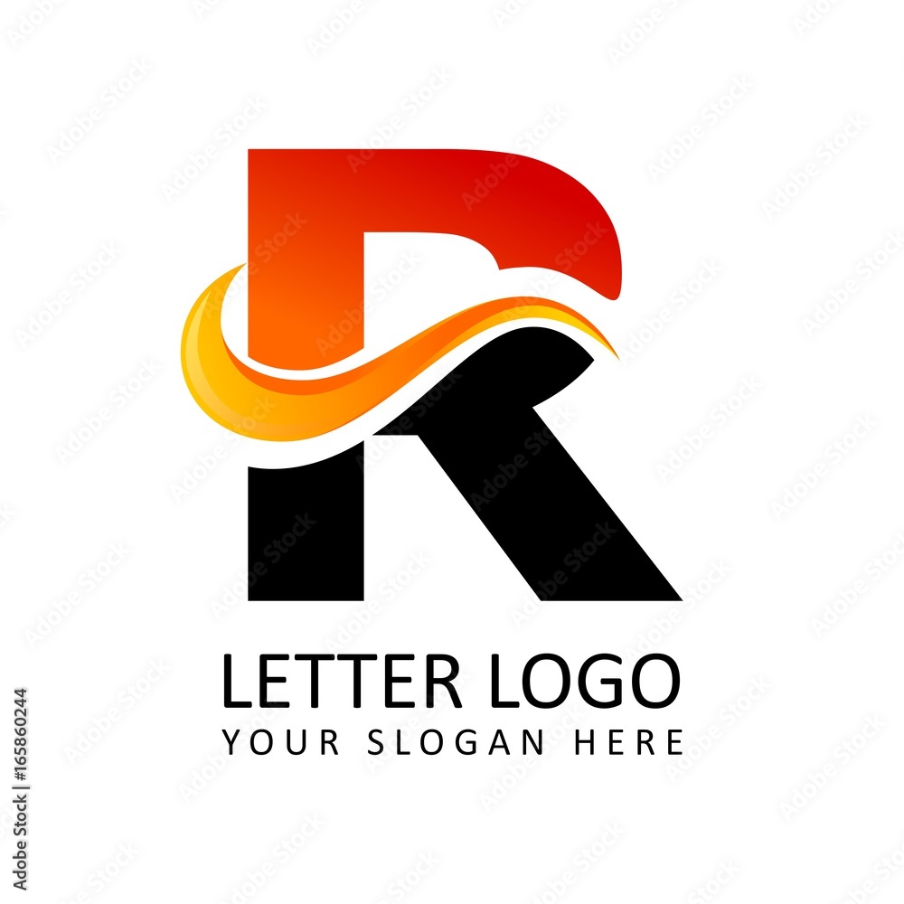 Letter R Fire Logo Stock Vector | Adobe Stock