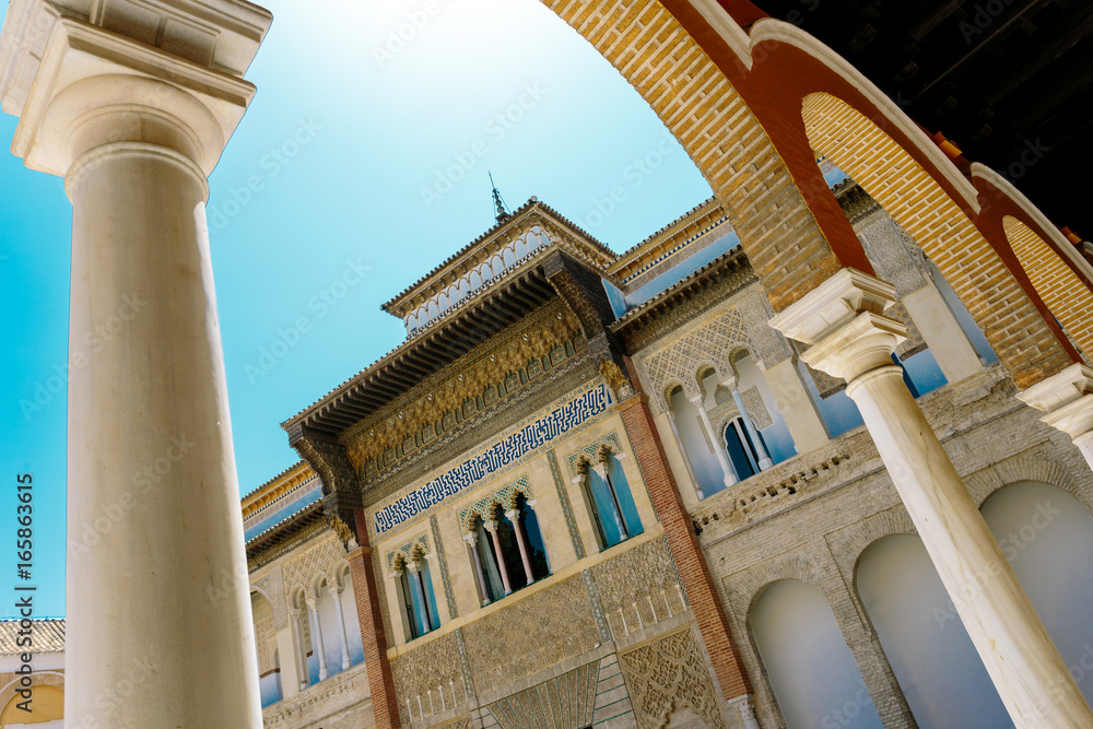 Palace of Alcazar, Famous Andalusian Architecture. Old Arab Palace in ...