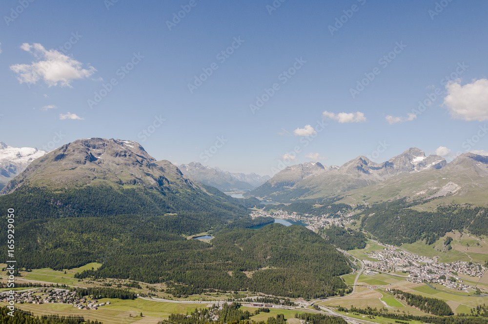 Stock-Foto „St. Moritz, Muottas Muragl, Bergbahn, Alpen, Engadin ...