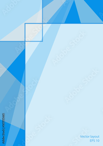 Cover layout modern design. Abstract geometric blue background, text ...