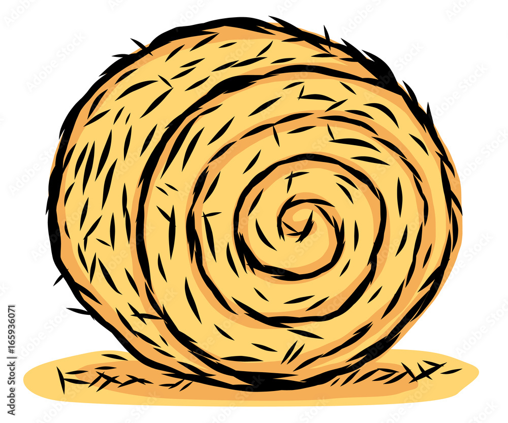 rolled hay / cartoon vector and illustration, hand drawn style ...
