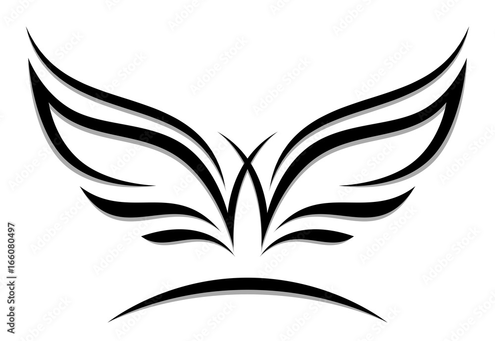 Wings emblem on a white background Stock Vector | Adobe Stock