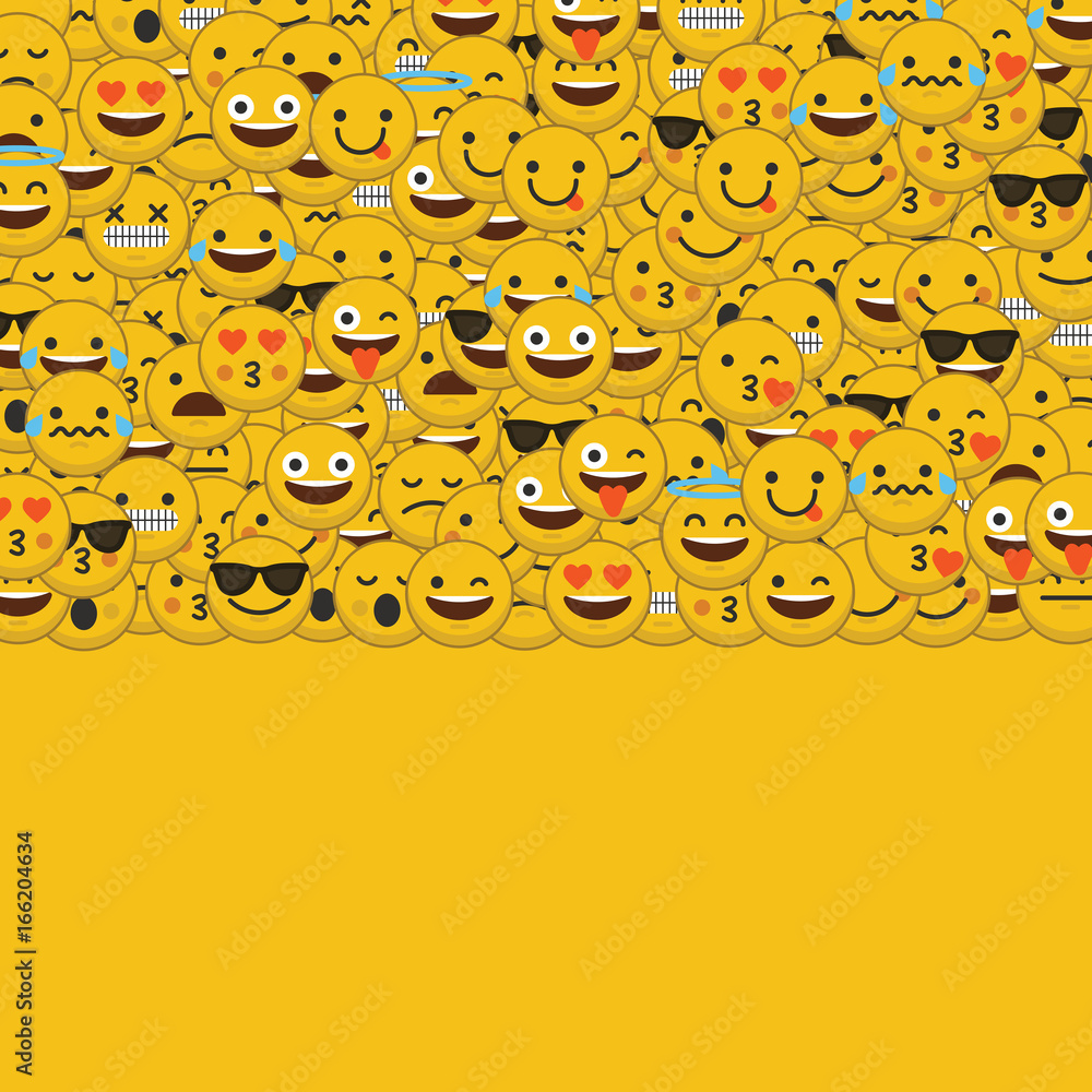 Set of emoji emoticon character faces background Stock Vector | Adobe Stock