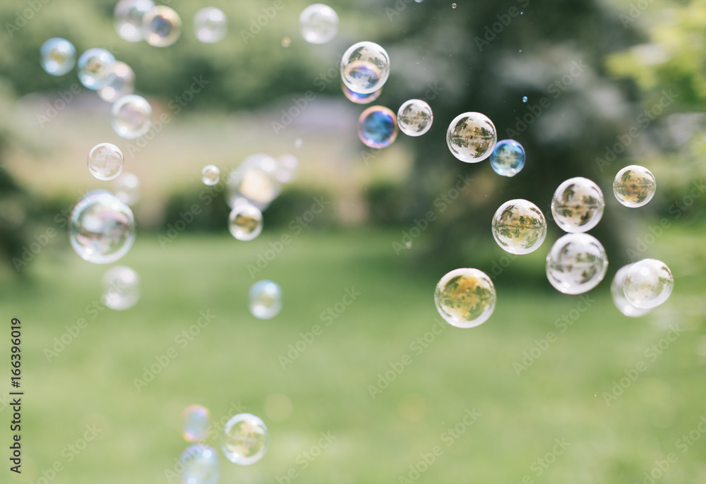 Bubbles on the nature background Stock Photo | Adobe Stock