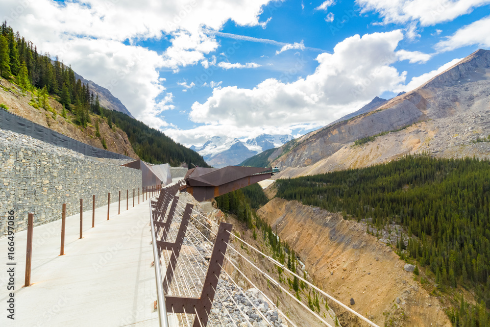 Canada Columbia Icefield Skywalk Athabasca Glacier pedestrian walkway ...