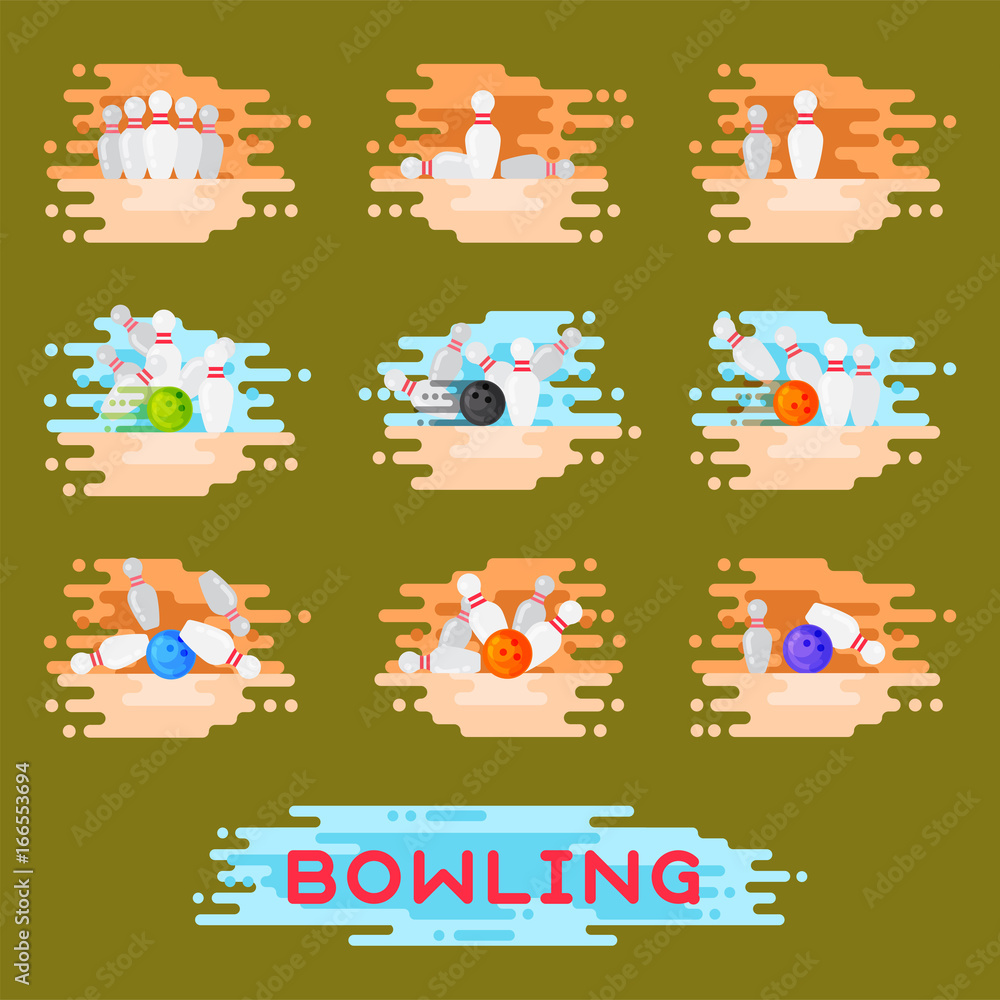 Vector bowling emblem design template badge item design for sport ...