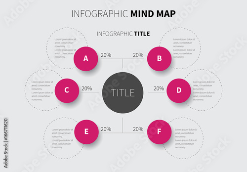 Pink and Gray Mind Map Infographic Layout Stock Template | Adobe Stock