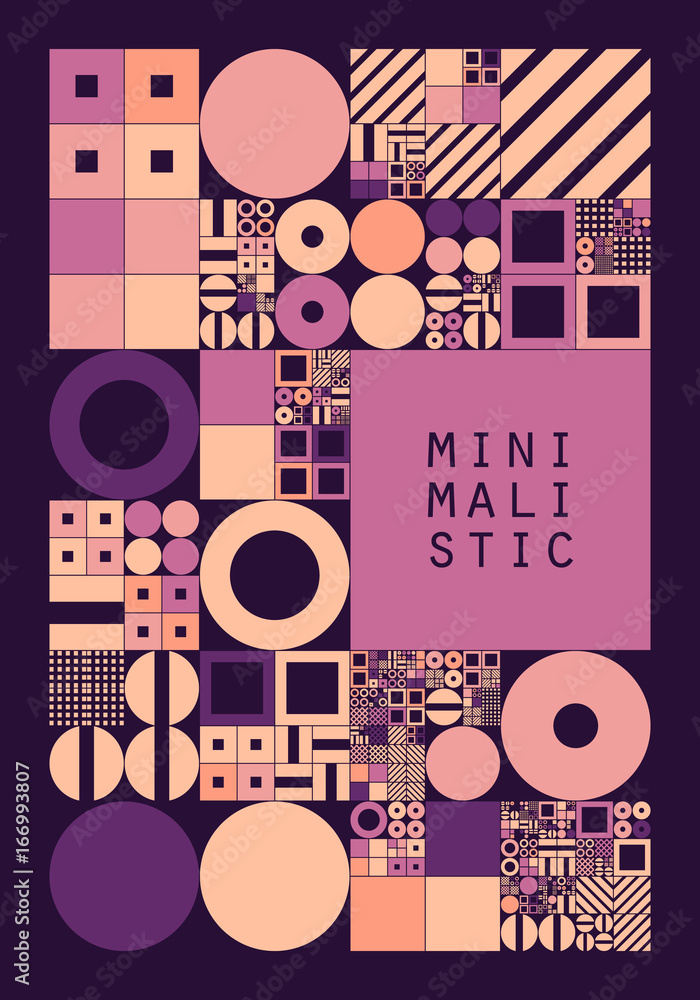 Subdivided grid system with symbols. Randomly sized objects with fixed ...
