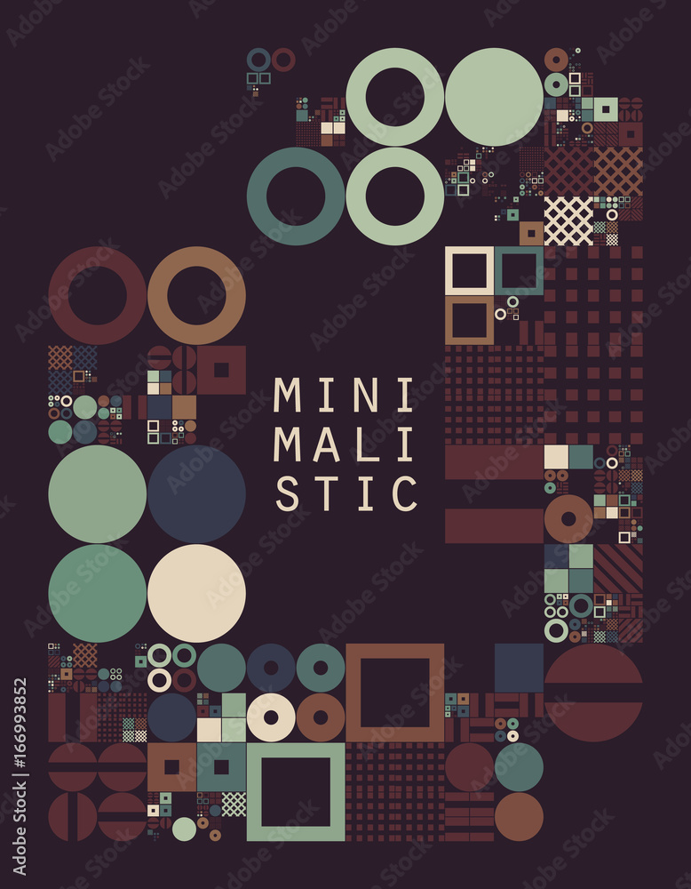 Subdivided grid system with symbols. Randomly sized objects with fixed ...