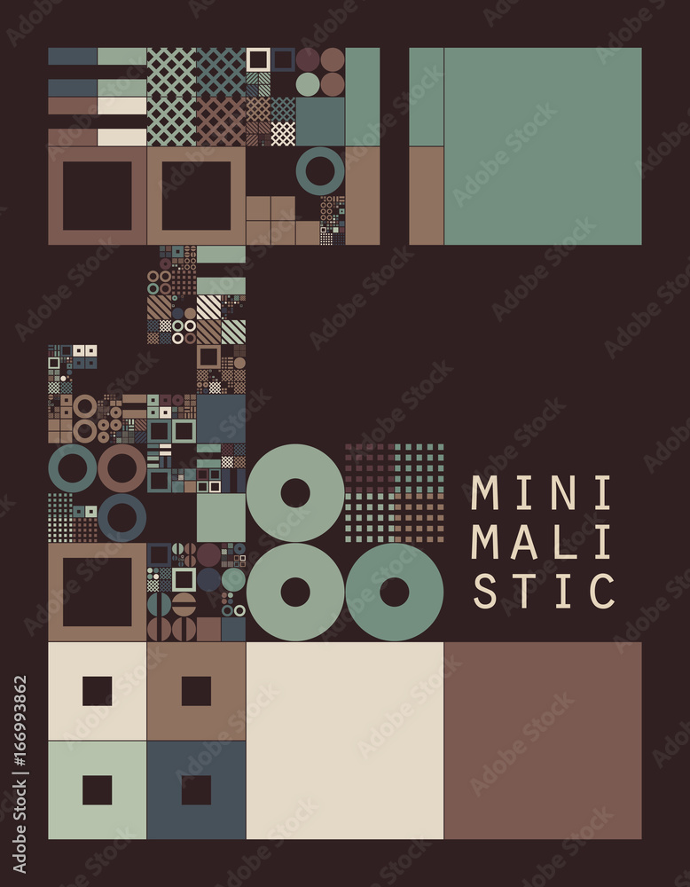 Subdivided grid system with symbols. Randomly sized objects with fixed ...