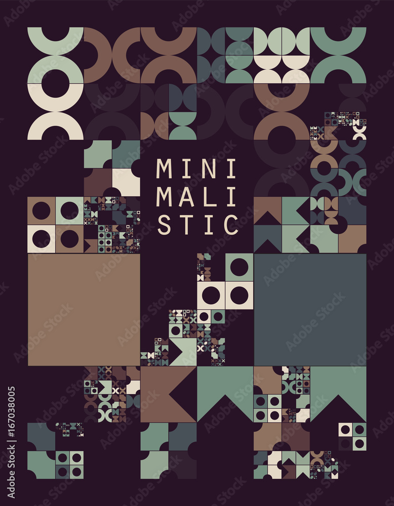 Subdivided grid system with symbols. Randomly sized objects with fixed ...