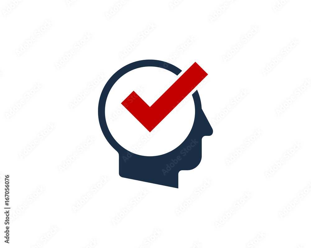 Human Check Icon Logo Design Element Stock Vector | Adobe Stock