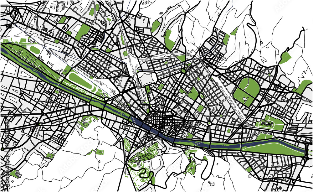 vector map of the city of Florence, Italy Stock Vector | Adobe Stock
