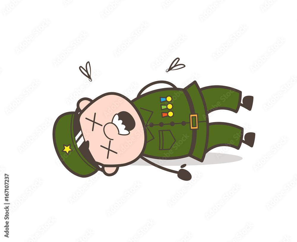 Vector de Stock Cartoon Dead Sergeant Body Vector Illustration | Adobe ...