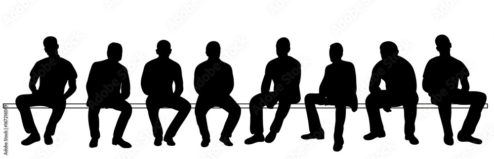 Vector silhouette of seated men set Stock Vector | Adobe Stock