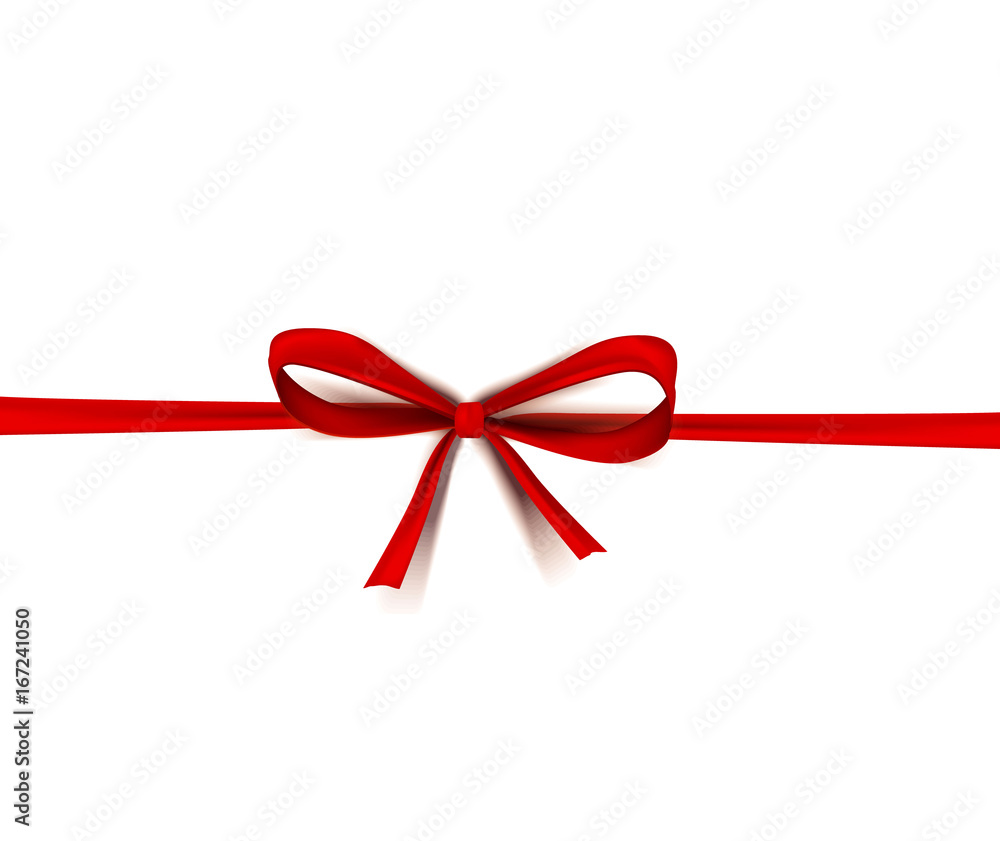 luxury red thin gift bow with space frame for text, gift wrapping ...