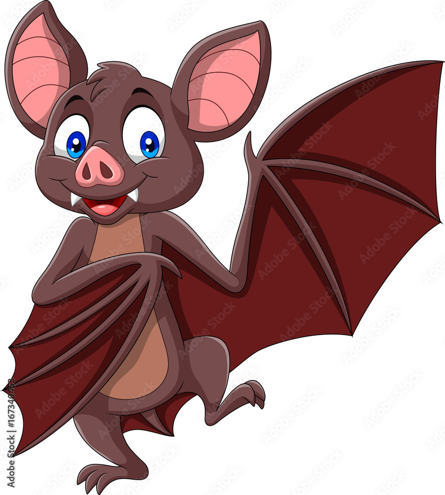 Cartoon bat isolated on white background Stock Vector | Adobe Stock