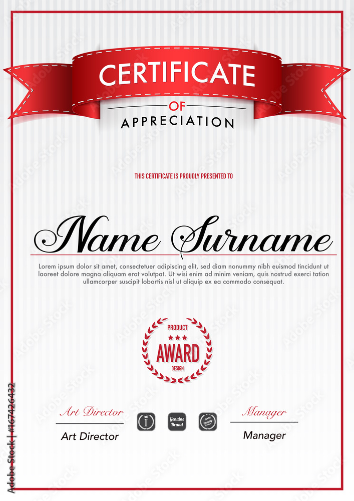 Certificate of appreciation award design template,luxury and premium ...