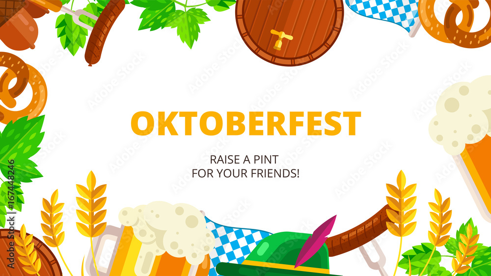 Oktoberfest vector background design. Octoberfest holiday banner layout ...