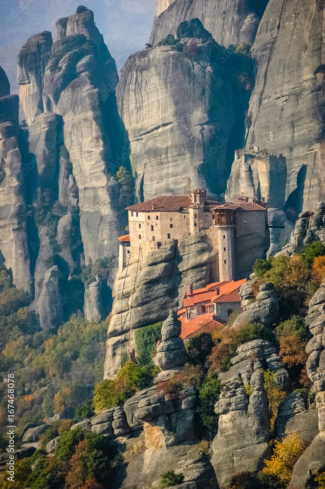 Meteora, Holy rocks, Greek orthodox monasteries の Stock フォト | Adobe Stock