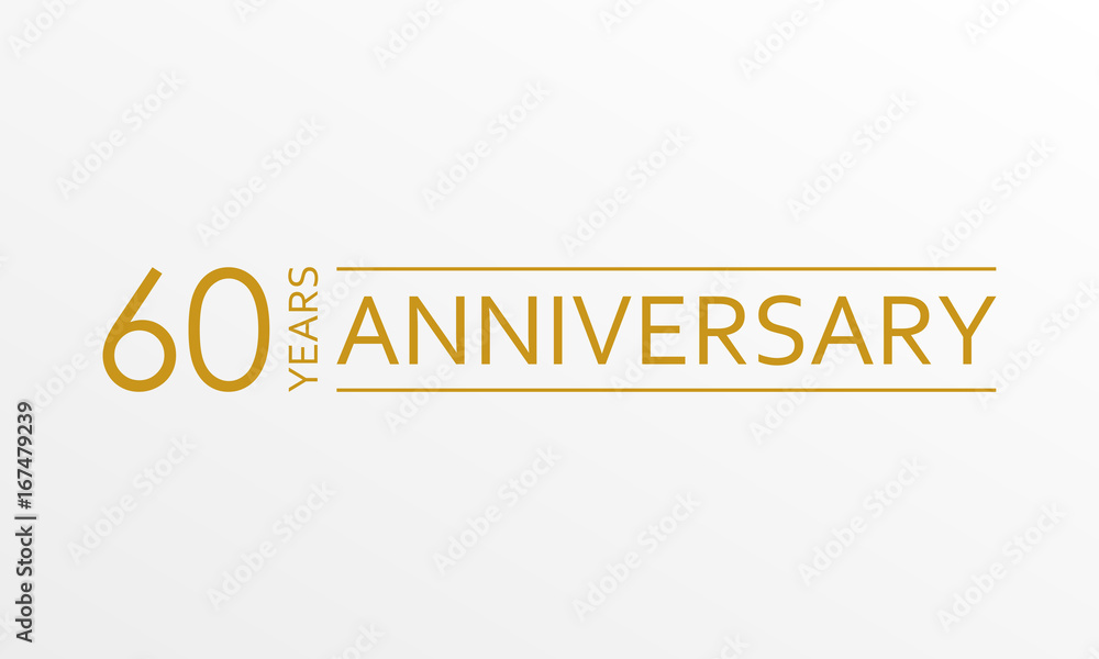 60 years anniversary emblem. Anniversary icon or label. 60 years ...