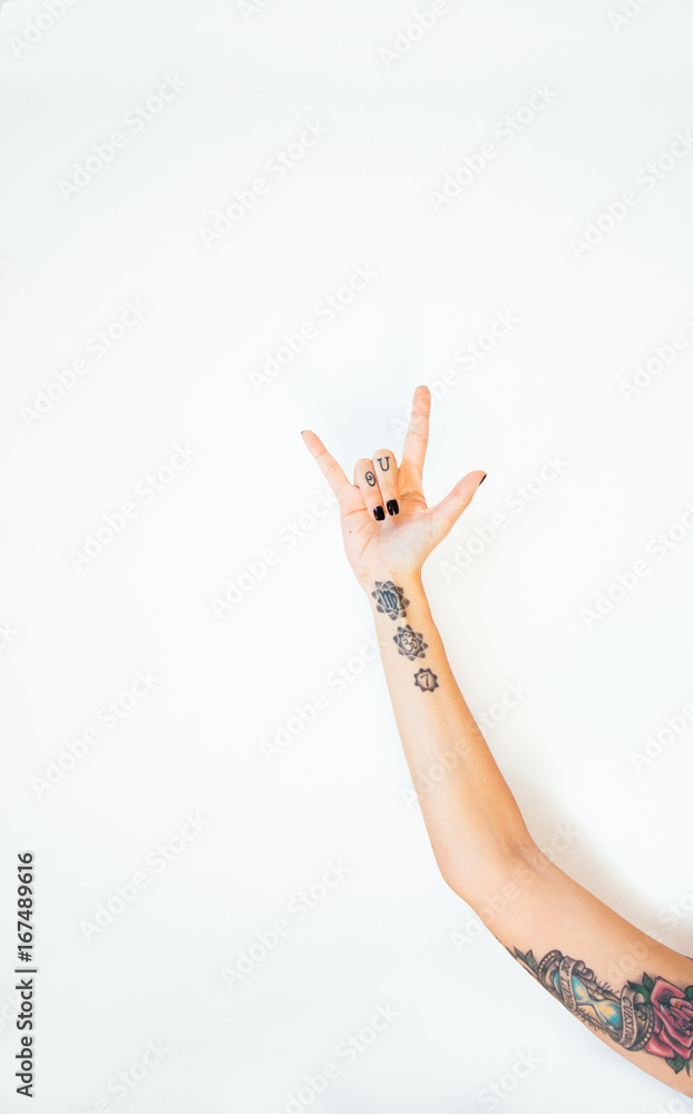 Horns hand sign Stock Photo | Adobe Stock