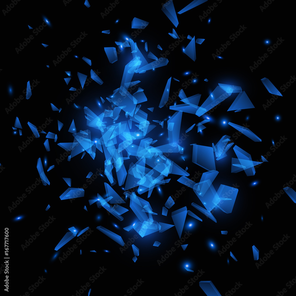 Blue Shattered Glass Background