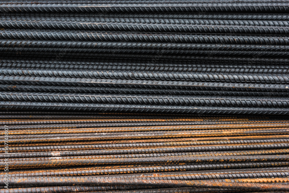 Rebars for reinforcement concrete structure in the construction site ...